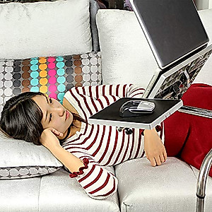 Laptop Mouse Stand Mount Workstation Video Game Chair or Round Bar Mounted Keyboard Tray PC Platform Armrest Wrist Rest Pad 360° Adjustable Fall Prevention Home Office Computer Furniture supplies gift