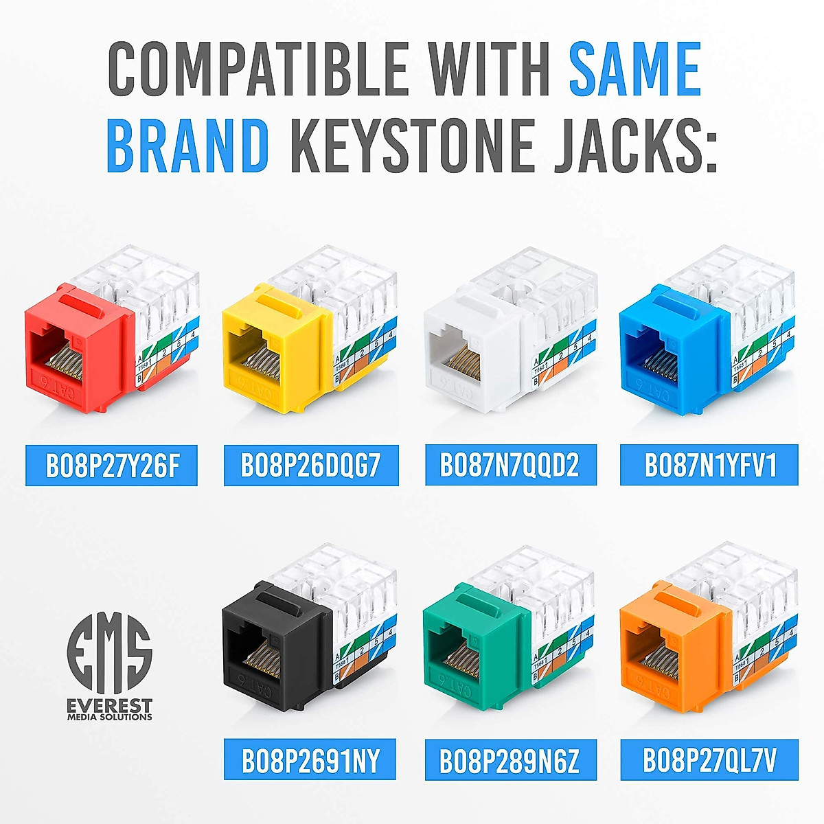 GTZ Bundle – 2 Items: Speed Termination Tool with 20 Pack of RJ45 Keystone Jacks + 200 Pack of Cat6 Pass Through Connectors