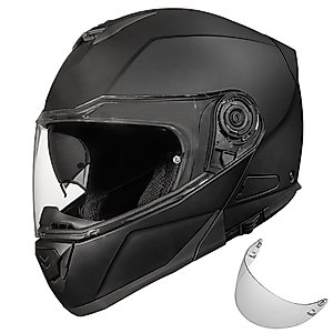 Daytona Glide Helmet - Dull Black - Lightweight Dirt Bike Helmet with Anti-Scratch Shield - DOT Approved Anti Fog Helmet with Dual Density EPS Liner - Bluetooth Compatible - 2XL - 4.25 Pounds