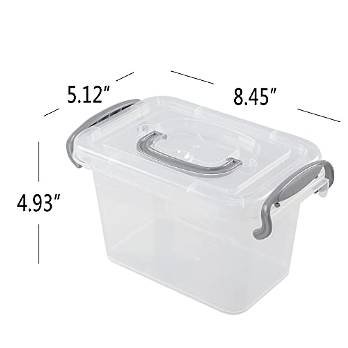DynkoNA 1.8 L Latching Storage Bins, Plastic Box with Lid, 6 Packs