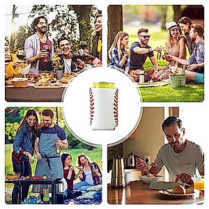 Neoprene Baseball Can Coolers Sleeves: 16PCS Beer Bottle Cup Insulator Can Sleeves for Beer Reusable Baseball Lovers Gifts for Hot and Cold Drinks Soda Game Party