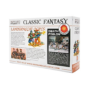 Death Fields/Classic Fantasy: Landsknecht Ogres (9 Multi Part Hard Plastic 28mm Figures) Made in The USA