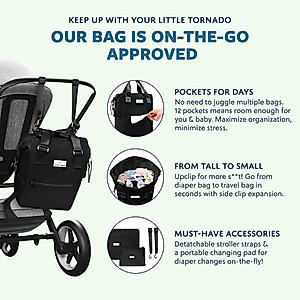 Nurse Laurie Baby Diaper Bag - Unisex Toddler Travel Bag for Maternity and Essentials - Multifunction and Insulated Pockets - Black