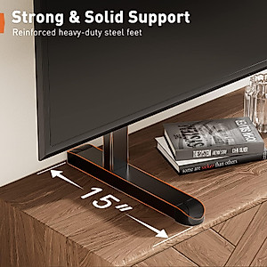 Perlegear TV Stand Steel TV Legs for Most 37–82 Inch Flat or Curved TVs up to 110 lbs, Height Adjustable TV Feet Suitable for Soundbar, Universal Tabletop TV Stand Base Max VESA 800 x 500mm, PGTVS20