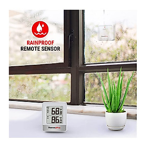 ThermoPro Indoor Outdoor Thermometer Wireless TP200B, Thermometer indoor outdoor with Temperature Sensor Up to 500FT, Outdoor Thermometers for Patio Garden Cellar Home Room