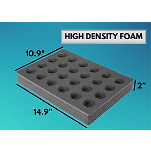 Polar Whale Coffee Espresso Capsule Drawer Organizer Tray Insert Compatible with Dolce Gusto for Kitchen Home Office Waterproof Washable Black Foam 24 Compartment 10.9 x 14.9 Inches