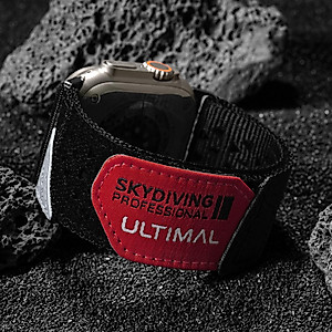 ULTIMAL Band Compatible with Apple Watch 49mm/45mm/44mm/42mm, Wide Loop Nylon Sports Strap, Hollow Out Breathable Design for iWatch Series 9/8/7 6/5/4/SE/SE2 3/2/1 Ultra 2/1 (49mm/45mm/44mm/42mm L,