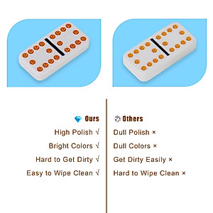 Demteric Mexican Train Dominoes Set Double 12 Dominos Travel Set Family Board Games Set 91 Colored Dot Tiles with Portable Anti-Collision Case