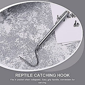 DOITOOL 2pcs Snake Hook Telescopic Snake Catching Tools Stainless Steel Snake Tongs Reptile Grabber 68cm