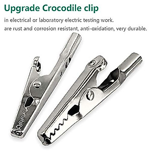 25Pcs 51mm Metal Alligator Clip Spring Clamps test line Crocodile Clip Silver Tone Alligator Clips Nickel Plated Crocodile Clamps, used in laboratory electric testing work and Cable Lead Clip