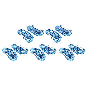 Ozgkee 10Pcs Chenille Mop Slippers Multifunction Floor Shoes Dust Cleaner Accessory (Blue)