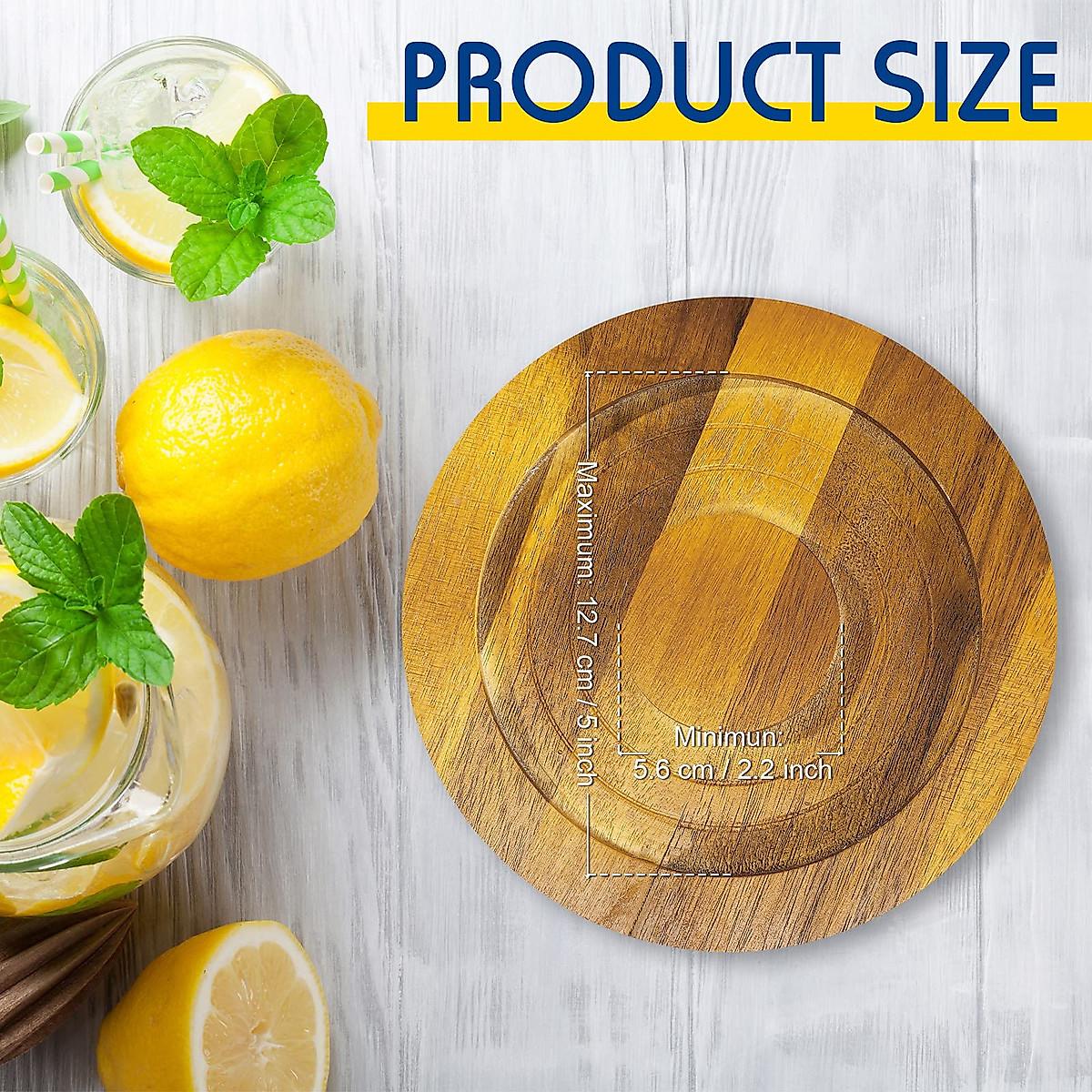 Geiserailie Wood Margarita Salt Rimmer Cocktail Rimmer Kit 6.5 Inch Diameter Glass Rimmer with Lid Glass Bar Sugar Salt Rimmer Plate for Cocktails, Drinks