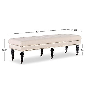 Linon Isabelle Bed Bench, 62-Inch, Dark Espresso Finish