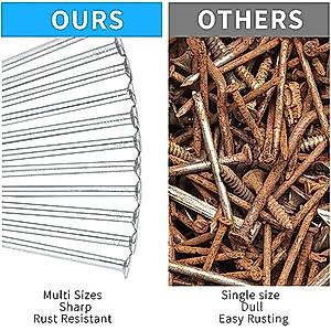 XKDOUS 722pcs 6 Sizes Hardware Nails Assortment Kit, Up to 3"-Long Galvanized Nails, Small Nails,Wood Nails, Wall Nails for Hanging Pictures