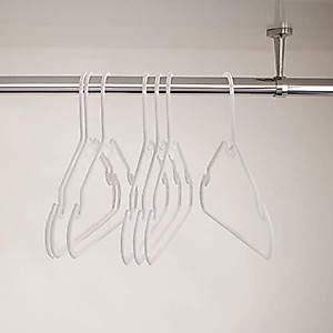 Elama Home 50 Piece Plastic Hanger Set with Notched Shoulders in White