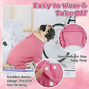 Kuoser Dog Pajamas Thermal Dog Onesie, Stretchable 4-Legs Design Doggie Clothes, Breathable Puppy Jumpsuits Cat Apparel, Hair Shedding Cover for Small Medium Dogs