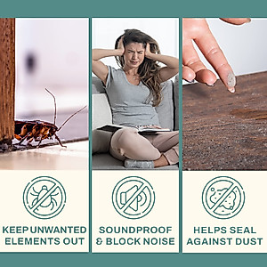 Home Intuition 36 inch Twin Door Draft Stopper for Bottom of Doors Weather Stripping, Black, 1 Pack