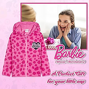 Barbie Girls Jacket Pink Hooded Fleece Girls' Jackets (Pink, 7-8 Years)