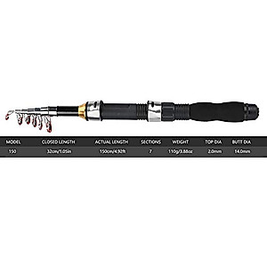 OUKENS Fishing Rods and Accessories Fishing Rod, Small Sea Pole Portable Short Pole Ice Fishing Rod Mini Sea Fishing