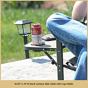 ARROWHEAD OUTDOOR Folding Director’s Chair w/Side Table & Integrated Cooler, Cup Holder, Storage Pouch, Supports up to 450lbs, Carrying Case, Steel Frame, High-Grade 900D Canvas, Black (KKS0292U)