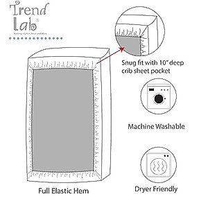 Trend Lab 100% Cotton Scandi Forest Deluxe Flannel Fitted Crib Sheet, 28x52 Inch (Pack of 1)