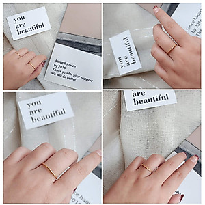 IFUAQZ 3pcs 1mm Stainless Steel Plain Band Knuckle Stacking Midi Rings for Women Comfort Fit, Dome Ring, Silver+Gold+Rose Size 5