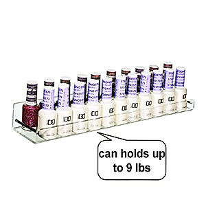 AMT 2 Pack Acrylic Floating Shelves, 15" L x 3.25" W, Clear Bathroom Wall Shelf, Bookshelves, Invisible Display for Office, Bedroom, Small Gap Allows Water to Escape, Free Screws & Drill Bit (Medium)