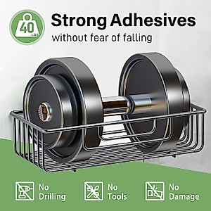 Doiueioa Bathroom Shower Caddy Organizer Shelf Rack 4 Pack Shower Shelf for Inside Shower Storage, No Drilling Rustproof SUS304 Stainless Steel Bathroom Shower Rack for Inside Shower, Kitchen Storage