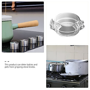 DOITOOL Kitchen Stove Knob Covers 4 Pcs Stove Knob Covers Baby Safety Gas Stove Knob Cover Protection Locks Oven Gas Safety Guards Switch Cap for Child Proofing Kitchen Transparent