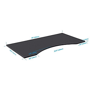 Monoprice Table Top 5 Feet Wide - Black Custom Sized for Sit-Stand Height Adjustable Riser Desk - Workstream Collection