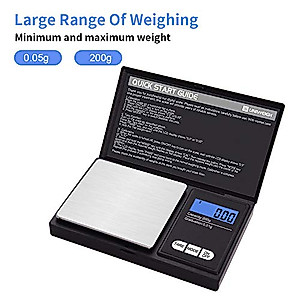 UNIWEIGH Gram Scale,200 gx0.01 g(7.05 oz x 0.001 oz) Digital Pocket Scale,Electronic Smart Weigh Scale,Portable Small Jewelry Scale Grams and Ounces,Mini Weed Scale with LCD Display,Tare