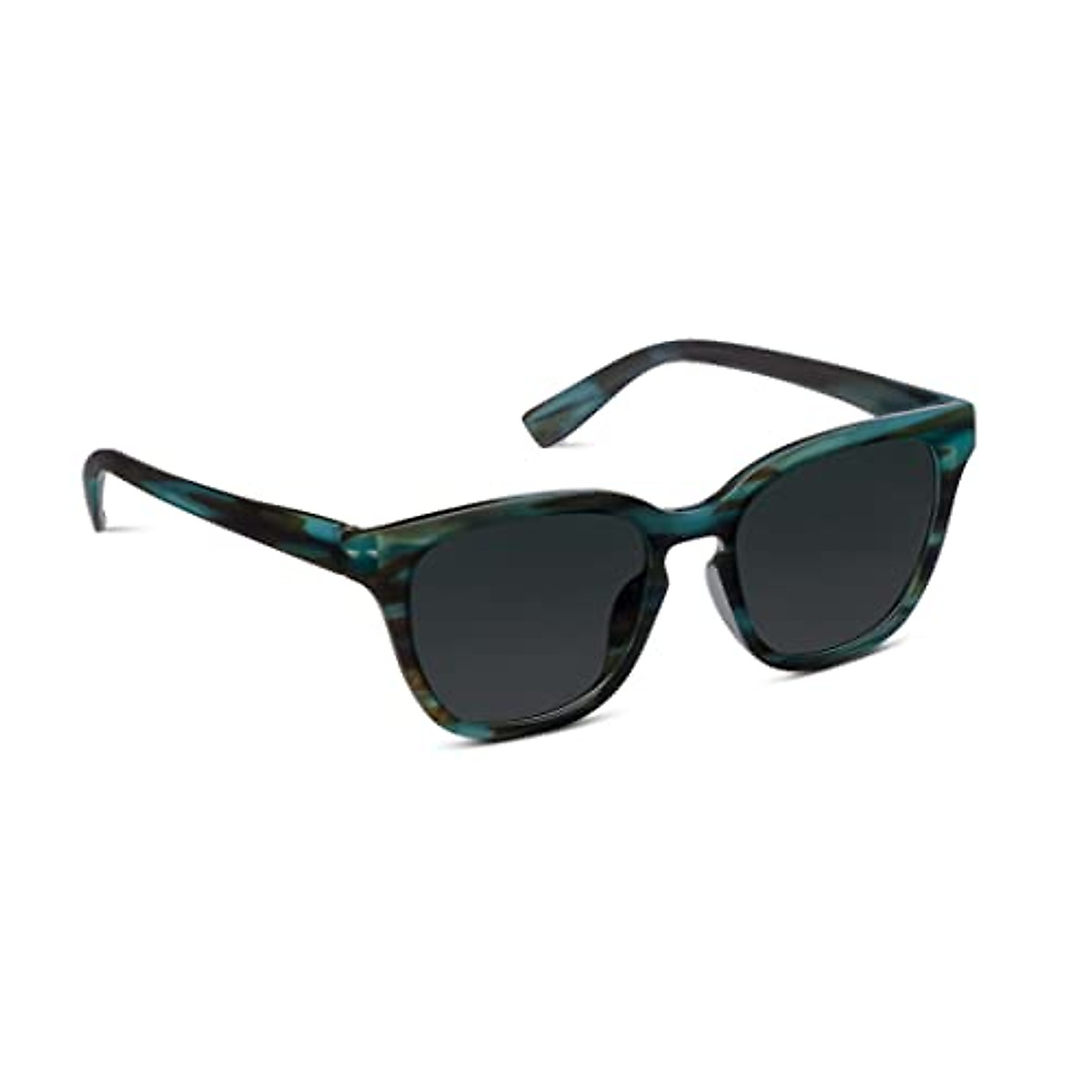 Peepers by PeeperSpecs Women's Pisa Cat Eye Polarized, No Correction Sunglasses, Teal Horn, 54 + 0