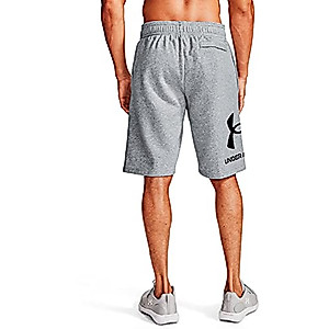 Under Armour Mens Rival Fleece Big Logo Shorts , Mod Gray Light Heather (011)/Black , Medium