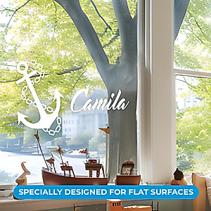 Custom Name Anchor Nautical Series - Baby Boy/Girl Wall Decal Nursery for Home Bedroom Children (MM48) (Wide 22" x 14" Height)