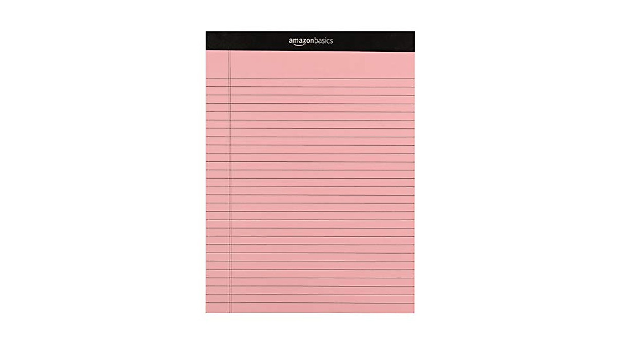 Amazon Basics 6-Pack Wide Ruled Note Pads - Assorted Colors