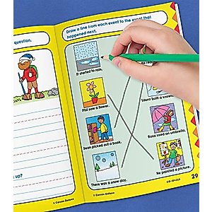 Carson Dellosa First Grade Skills Workbook―Grade 1 Reading, Addition, Subtraction, Graphing, Measuring, Phonics, Writing Skills Practice With Stickers (64 pgs) (Home Workbooks)