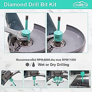 LEKOMESH Diamond Core Drill Bits - 4 Inch with 5/8"-11 Thread Tile Hole Saw Cutter Dry Drilling for Porcelain Ceramic Tile Granite Marble Stone Vacuum Brazed Diamond Drill Bit 100mm