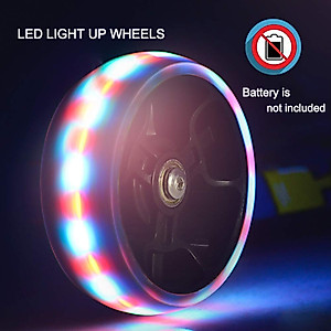 SZNWJ ygqtbc Flicker Scooter Perfect for Children Aged 2+,LED Light-Up Wheels Foldable Adjustable Kick Scooter Aluminum Outdoor use (Color : Green)