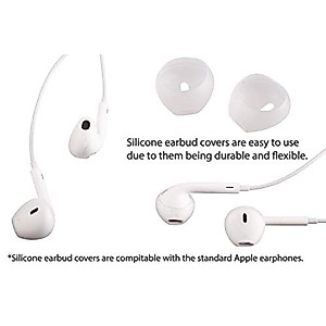 XCESSOR 7 Pairs (14 Pieces) of Silicone Replacement Apple Earphone Earbud Covers. Replacement Ear Tips for Apple Earphones. Transparent