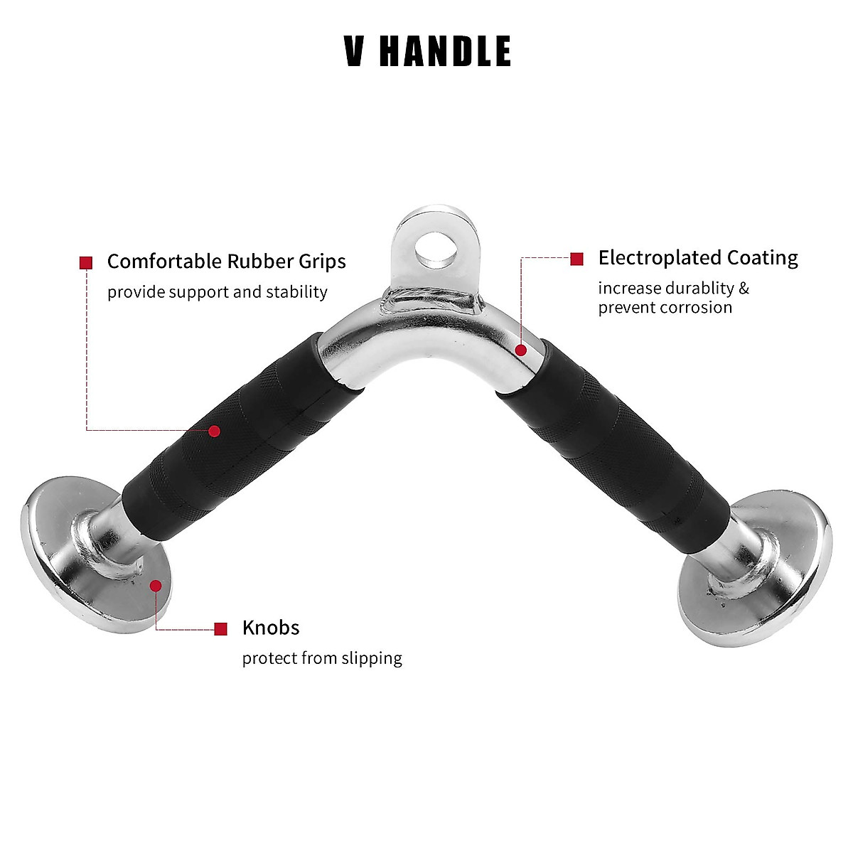 DYNASQUARE Tricep Press Down Cable Machine Attachment, LAT Pulldown Attachments, Home Gym Accessories, Double D Handle, V-Shaped Bar, Tricep Rope, Pull Down Straight Bar