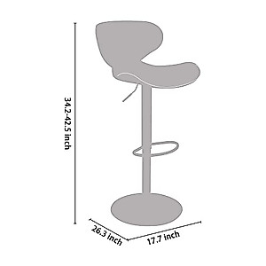 CangLong Swivel Adjustable Barstool, Counter Height Chairs w/Backrest and Footrest for Bar, Kitchen, Dining, Living Room and Bistro Pubx, Set of 2, Light Brown (CL-191541)