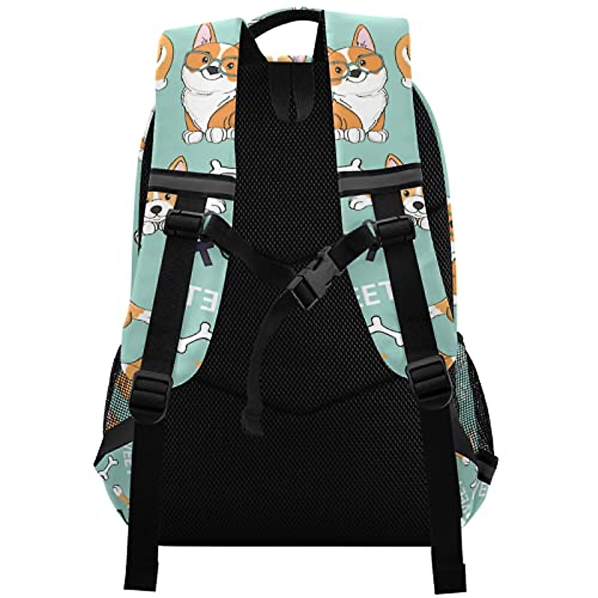 ALAZA Cute Dogs Corgi On Blue Backpacks Travel Laptop Daypack School Book Bag for Men Women Teens Kids
