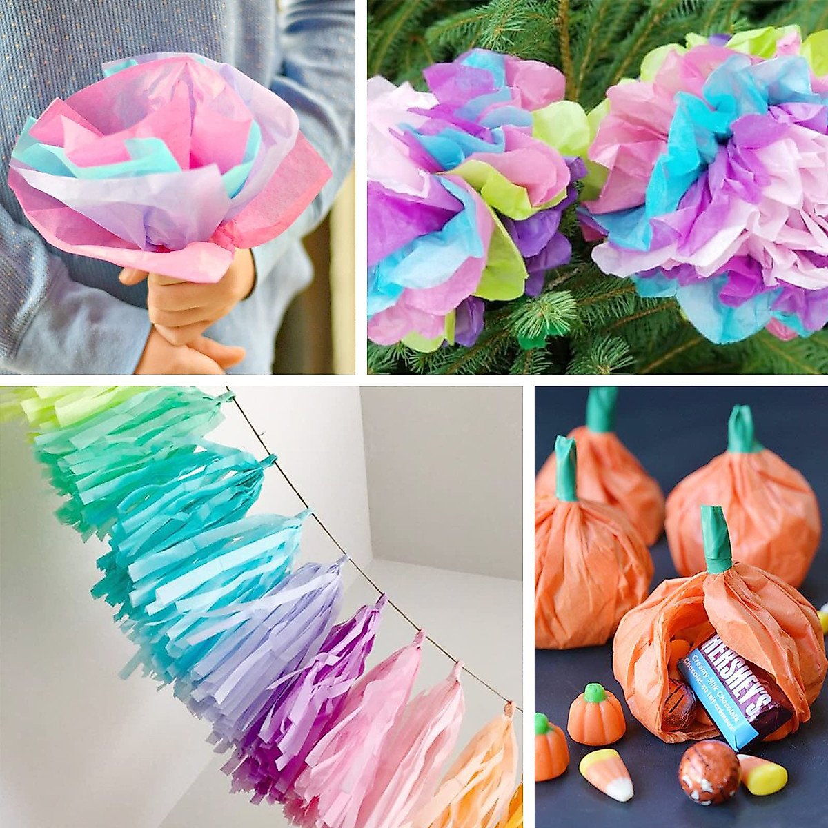 125 Sheets Tissue Paper Bulk, Colored Tissue Paper for Gift Bags, 25 Assorted Colors Tissue Paper for Crafts, Gift Tissue Paper for Gift Wrapping, 20 x 26 in