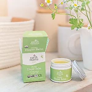 Earth Mama Organic Diaper Balm Multipurpose Baby Ointment | EWG Verified, Petroleum & Fragrance Free with Calendula for Sensitive Skin, 2-Fluid Ounce (2-Pack)