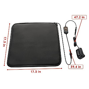 OLYDON Heated Pad for Office Chair, Square Leather Heating Pad with Auto Shut Off & Intelligence Temperature Controller, Universal Seat Warmer for Home, Office Chair (Black)