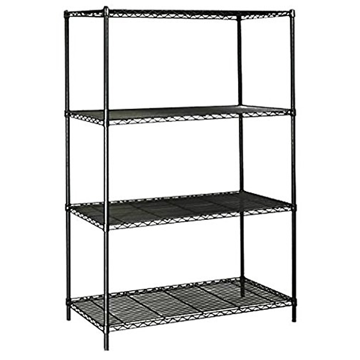 Safco Products 5294BL Industrial Wire Shelving Starter Unit 48" W x 24" D x 72" H (Add-On Unit and Extra Shelf Pack Sold Separately), Black