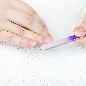 4 Pcs Crystal Glass Nail File Professional Manicure Fingernail Nails Files for Natural Nails Czech Glass Cuticle Care with Case for Women Glass Nail Files Set Filing Double Sided Glass Nail Files