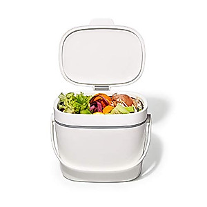NEW OXO Good Grips Easy-Clean Compost Bin, White, 1.75 GAL/6.62 L
