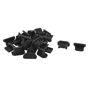 uxcell 25 Pcs Dust Plugs, Micro USB Port Cover for Phone, Soft Cell Phone Anti Dust Plug Suitable for Samsung Galaxy S7/S6/S5, Black Dust Stopper for Android, Headphones, Laptop
