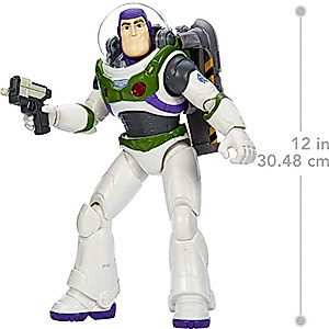 Mattel Lightyear Toys 12-in Action Figure with Accessories, Space Ranger Gear Alpha Buzz with Jetpack & Blaster